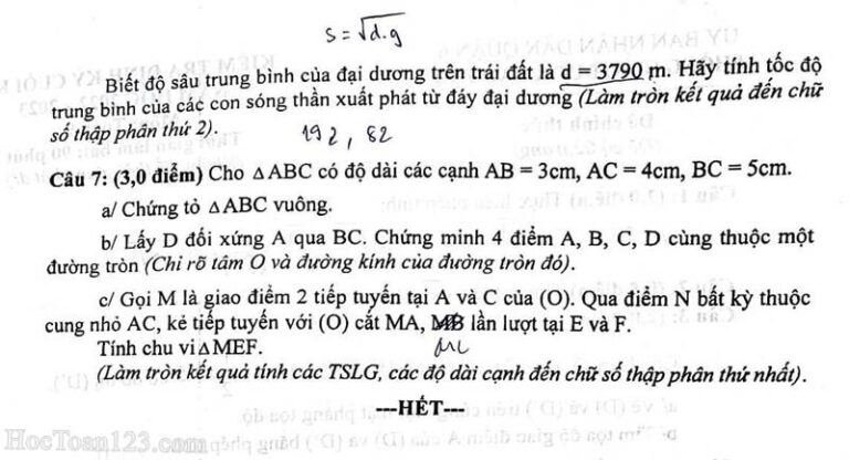 Đề thi HK1 Toán 9 quận 6 năm 2022-2023 - Học Toán 123