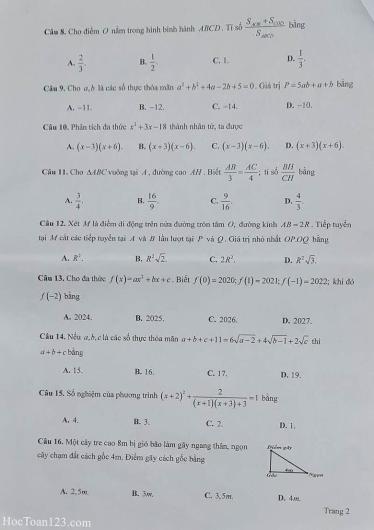 Đề thi HSG Toán 9 thành phố Việt Trì 2022-2023 - Học Toán 123