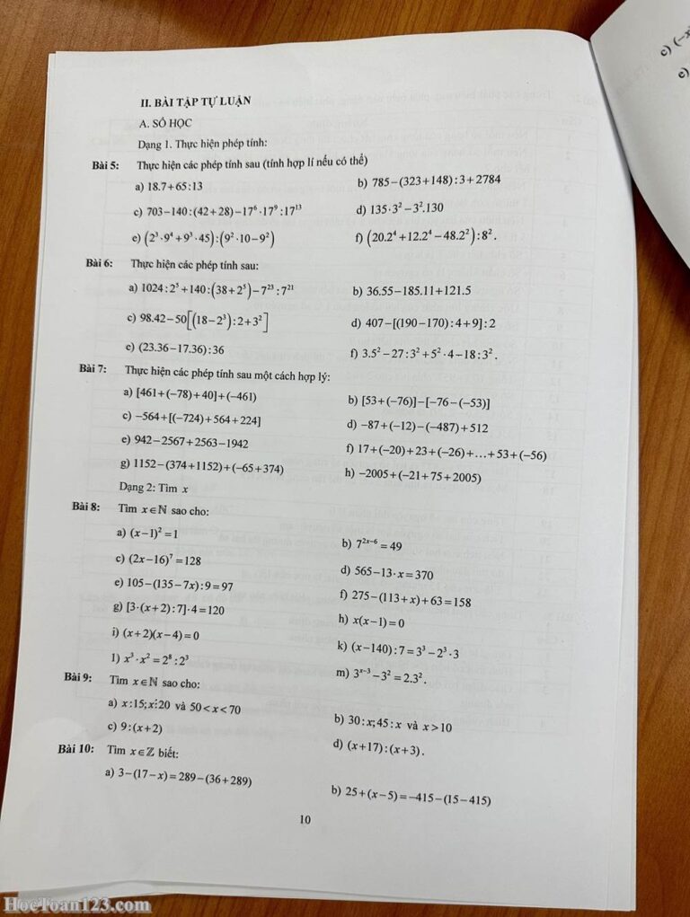 Đề cương ôn tập cuối HK1 trường THCS Marie Curie 2023 - 2024 - Học Toán 123